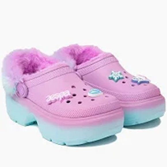 Shoes | Aespa X Crocs Stomp Lined Clog Pastel Pink Blue Purple | Poshmark